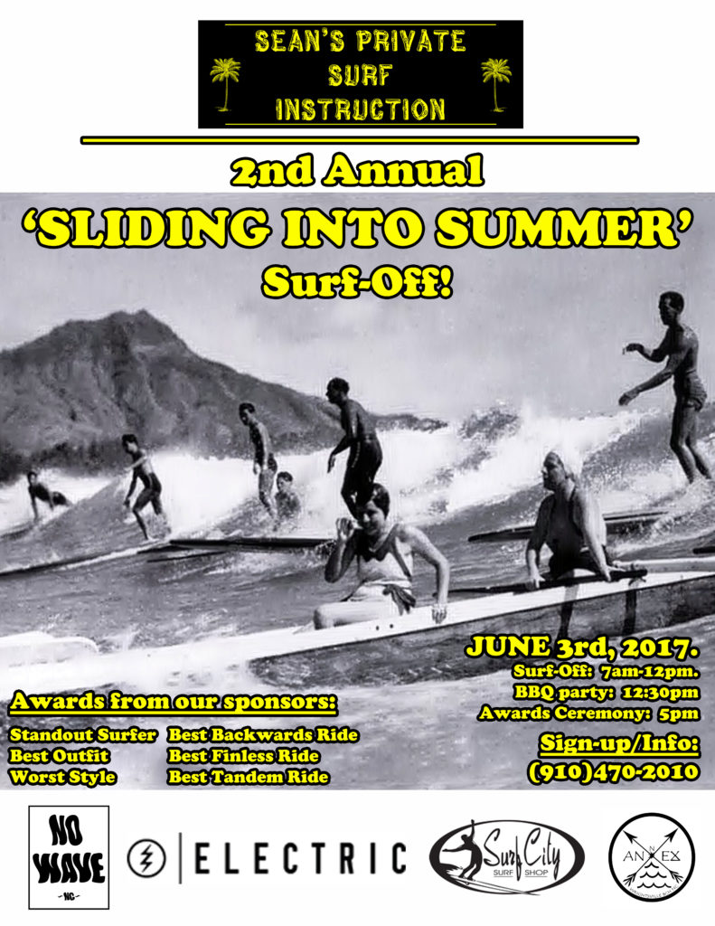 2nd Annual ‘SLIDING INTO SUMMER’ Surf-Off! | Sean’s Surf Instruction Co.